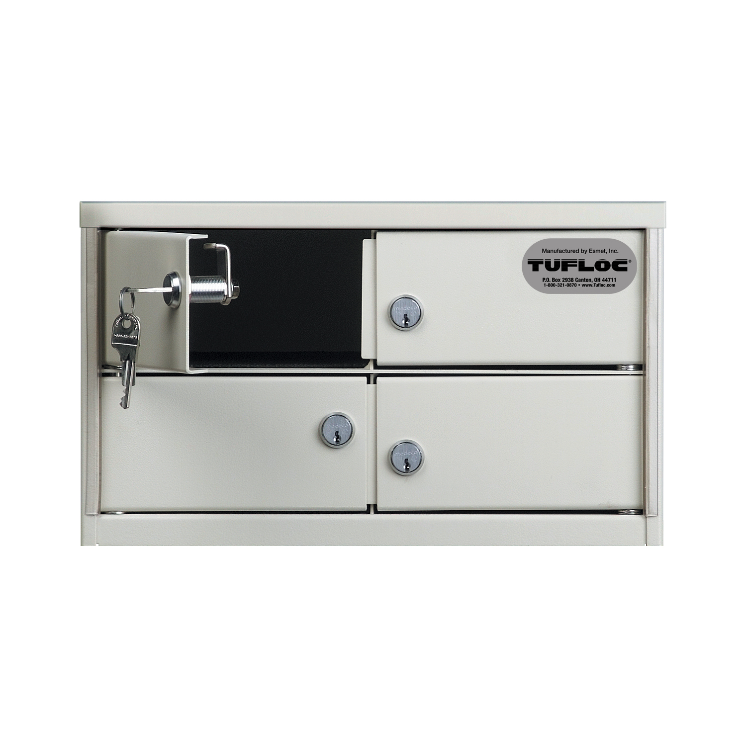 4 Compartment Steel Lockbox - Modular, Stackable Configuration